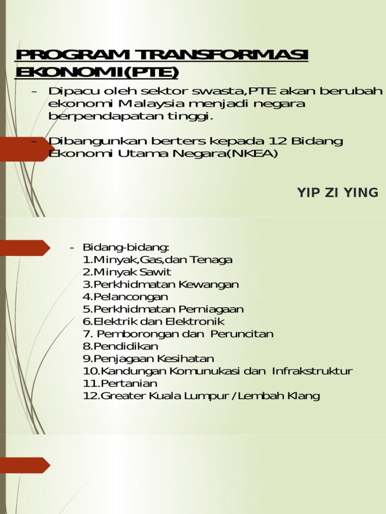 Program Transformasi Ekonomi | PDF