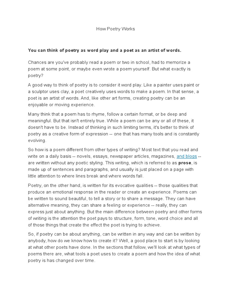 The Mechanics of Poetry: An In-Depth Exploration of Poetic Forms ...