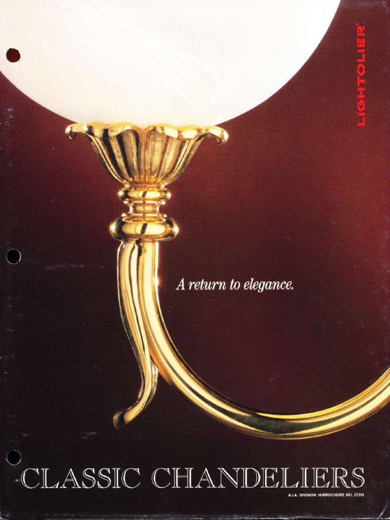 Lightolier Classic Chandeliers Brochure 1988 | PDF | Lighting