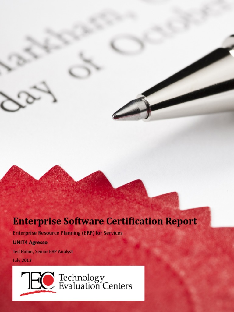 TEC Certification Report UNIT4 Agresso | PDF | Enterprise Resource ...
