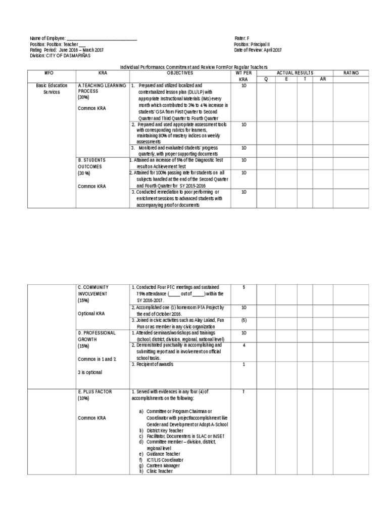 IPCR For Senior High School | PDF | Educational Assessment | Lesson Plan