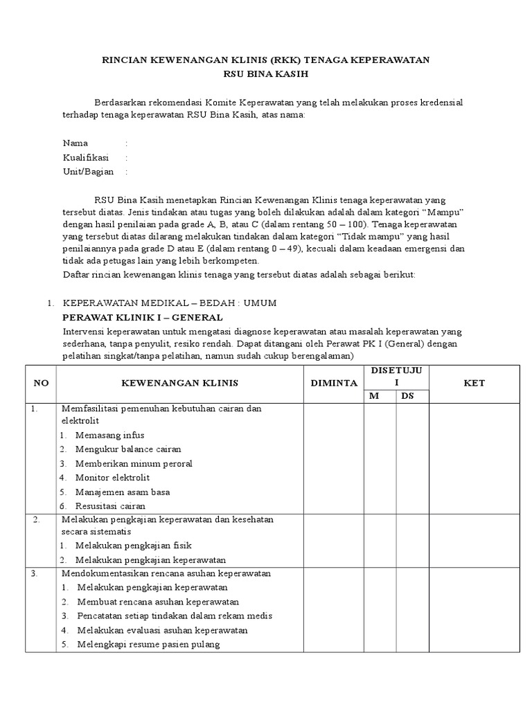 Contoh RKK Perawat | PDF