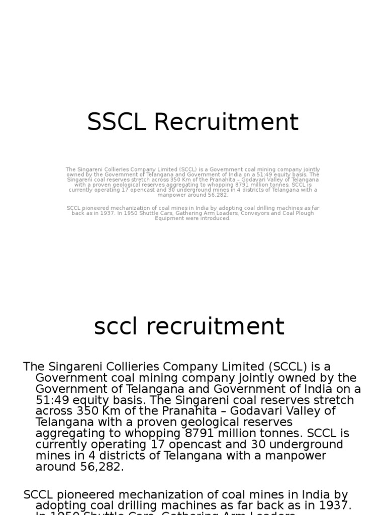 SCCL Recruitment | PDF | Economic Geology | Coal Mining