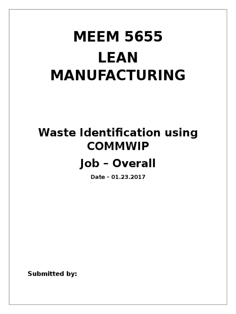 Waste Identification in Lean Manufacturing | PDF | Inventory | Supply ...
