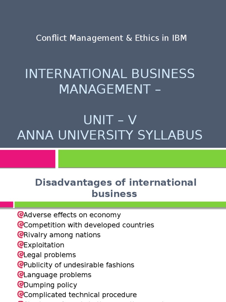 IBM - Unit - V | PDF | Negotiation | International Business