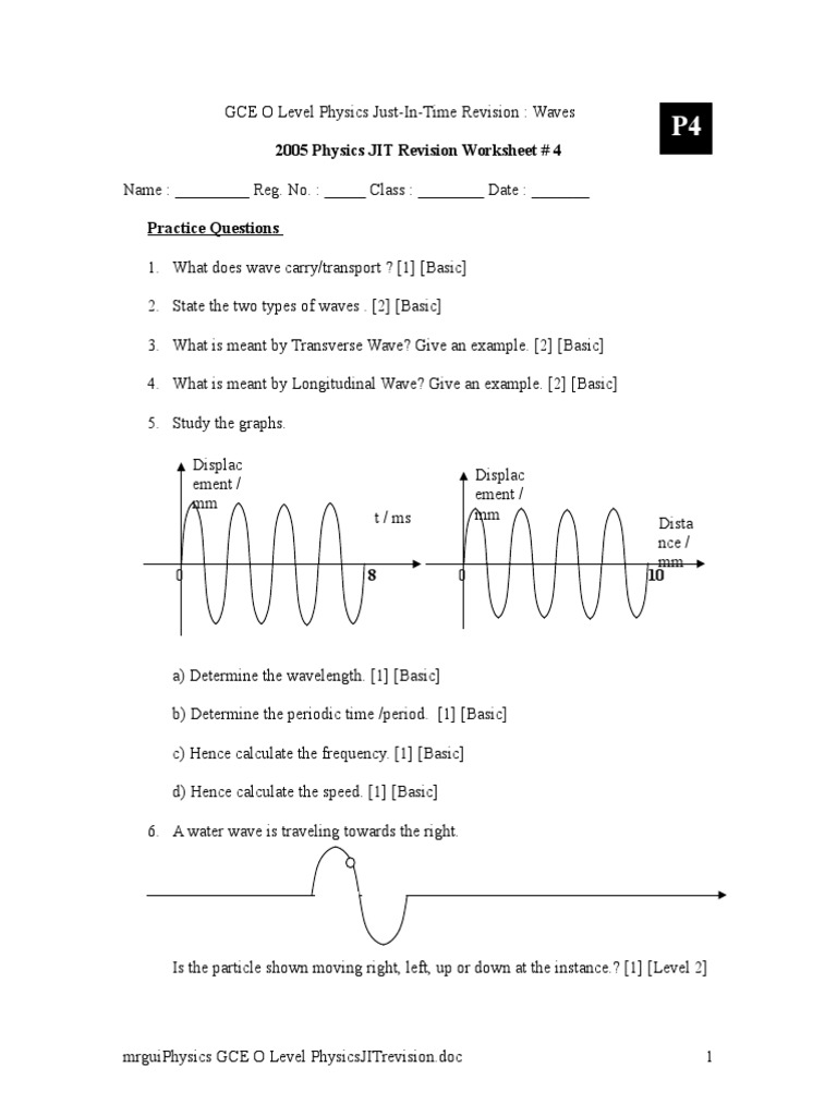 PhysicsGCEOLevelPhysicsJITrevisionP4 | Waves | Frequency