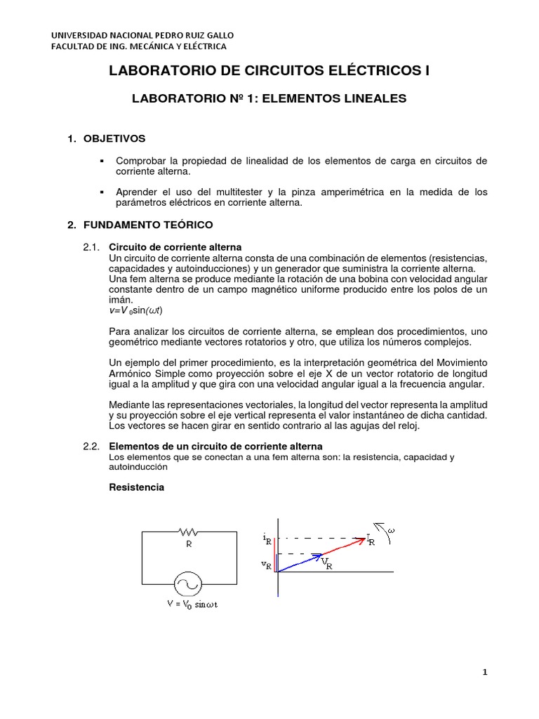 Laboratorio 1 - Circuitos Eléctricos II | PDF | Inductor | Condensador