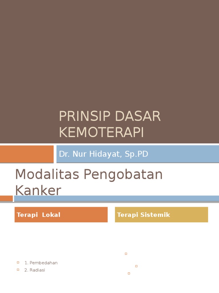 Prinsip Dasar Kemoterapi | PDF