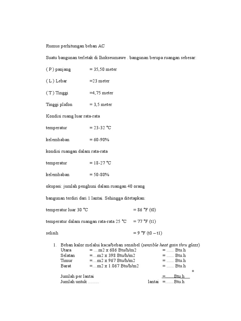 Rumus Perhitungan Beban AC | PDF | Sains & Matematika