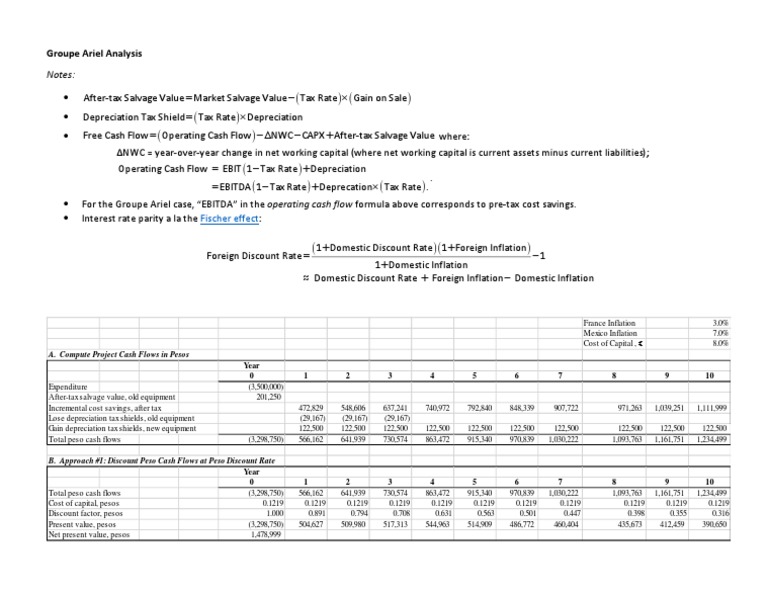 Groupe Ariel Project Analysis | PDF | Discounted Cash Flow | Depreciation