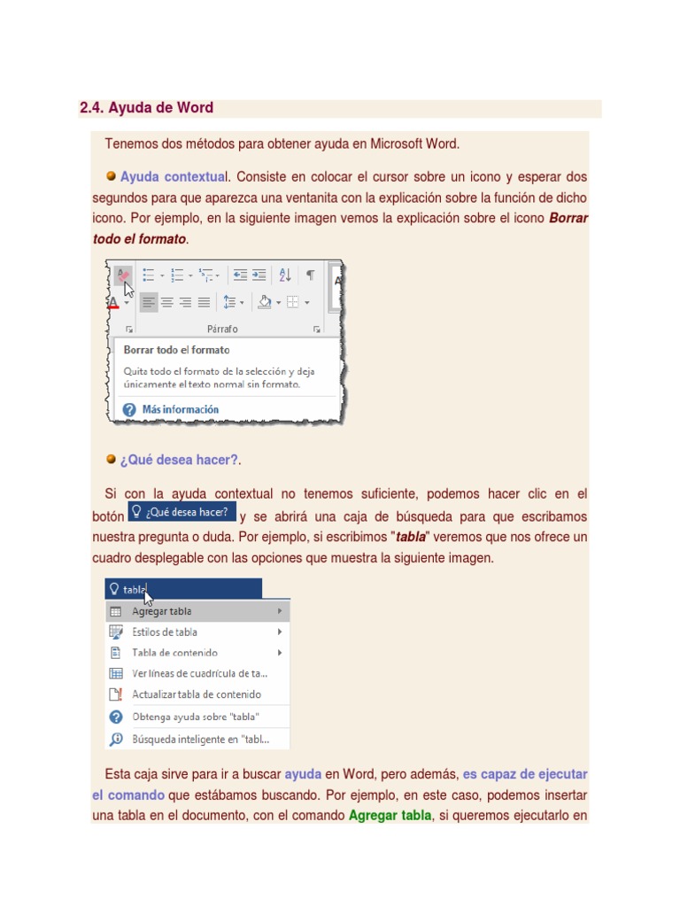 2.4 Ayuda de Word | PDF | Microsoft Word | Internet