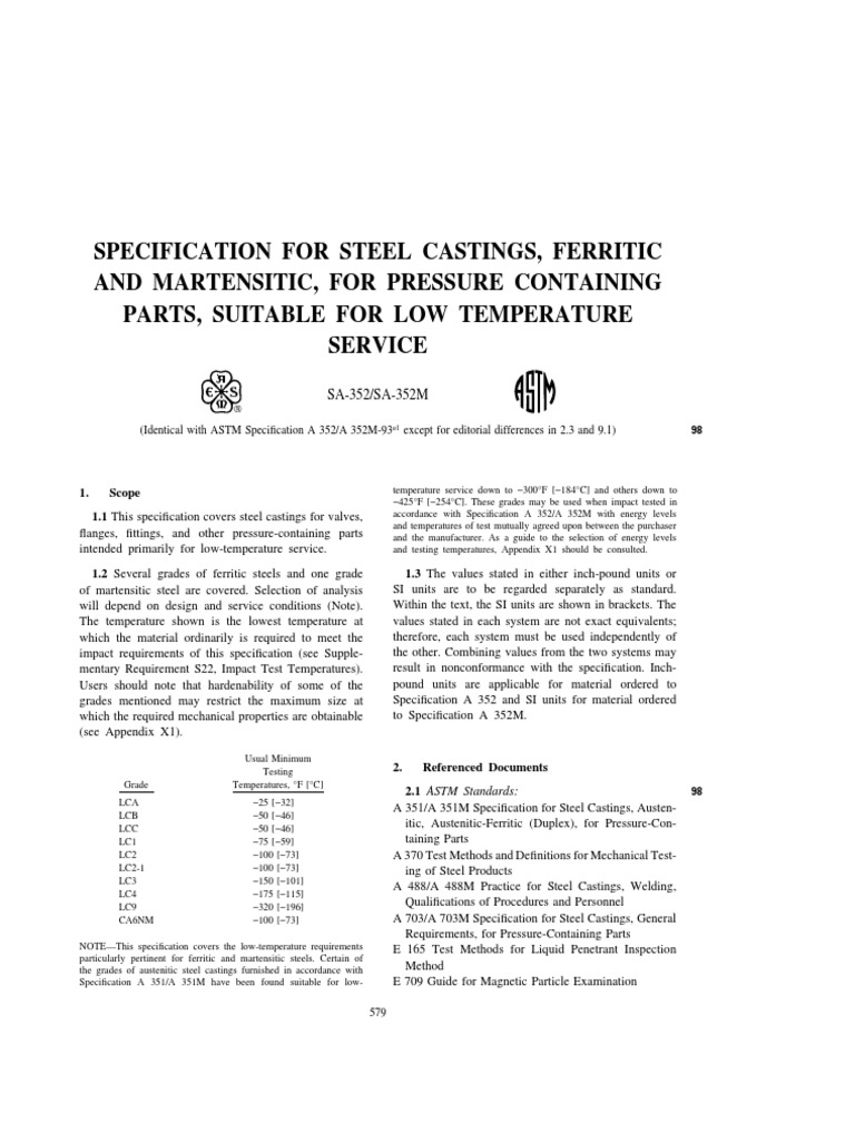 Sa 352 | PDF | Heat Treating | Steel