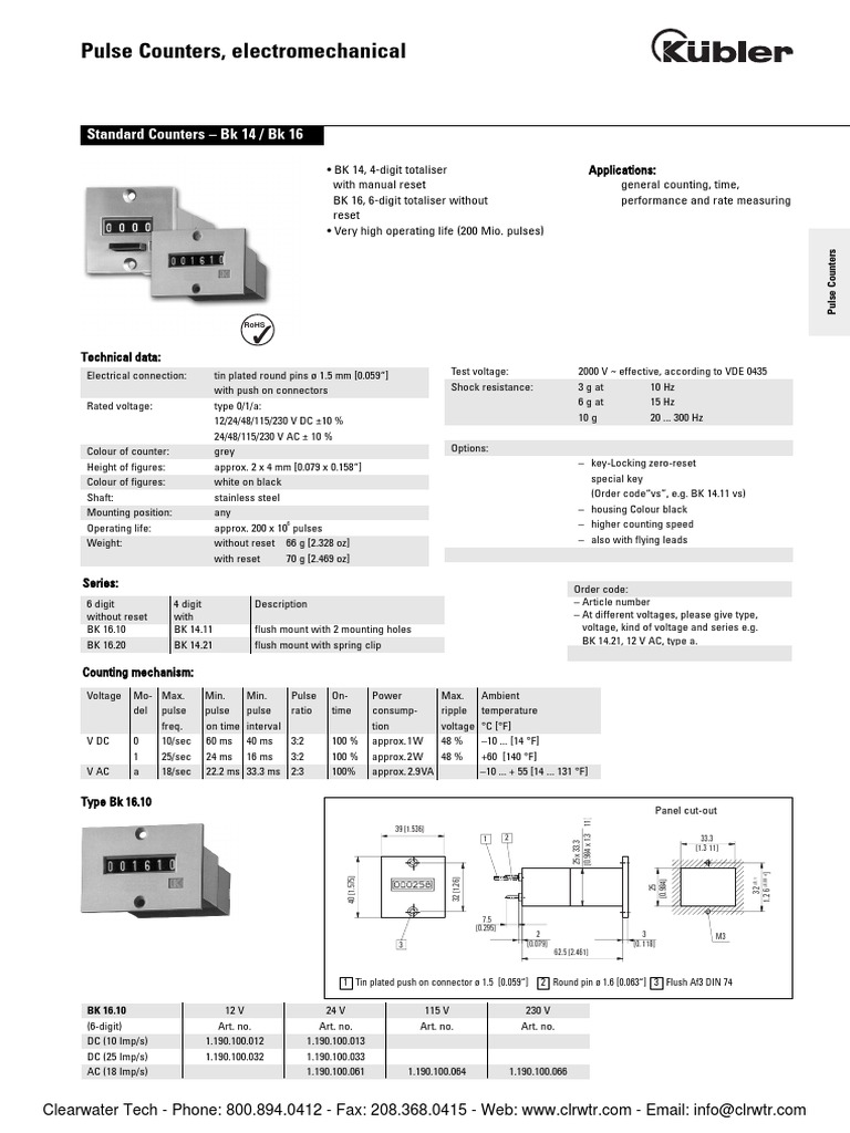 Kubler Standard Counters | PDF | Electrical Connector | Electrical ...