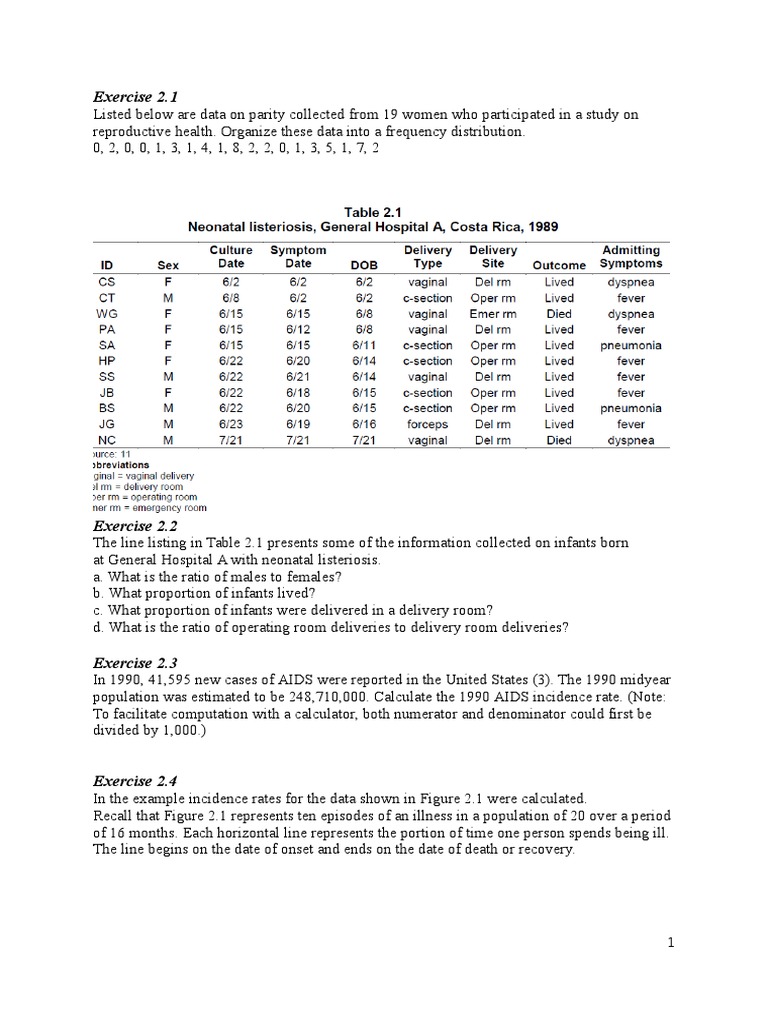 Epidemiology Exercises and Calculations | PDF | Incidence (Epidemiology) | Cigarette