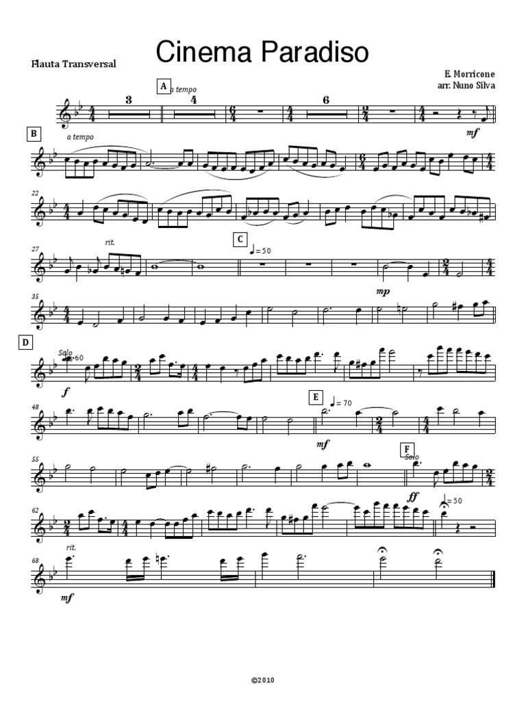 Cinema Paradiso2 - Morricone - QPP - Flauta Transversal | PDF