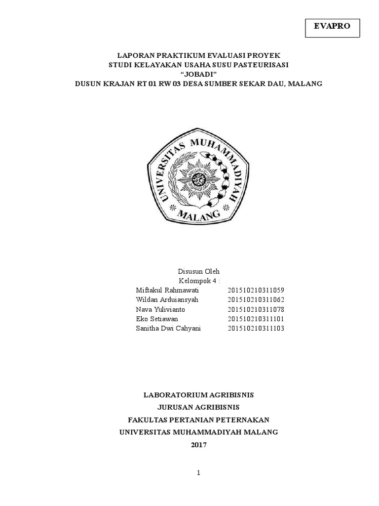 Laporan Evapro | PDF