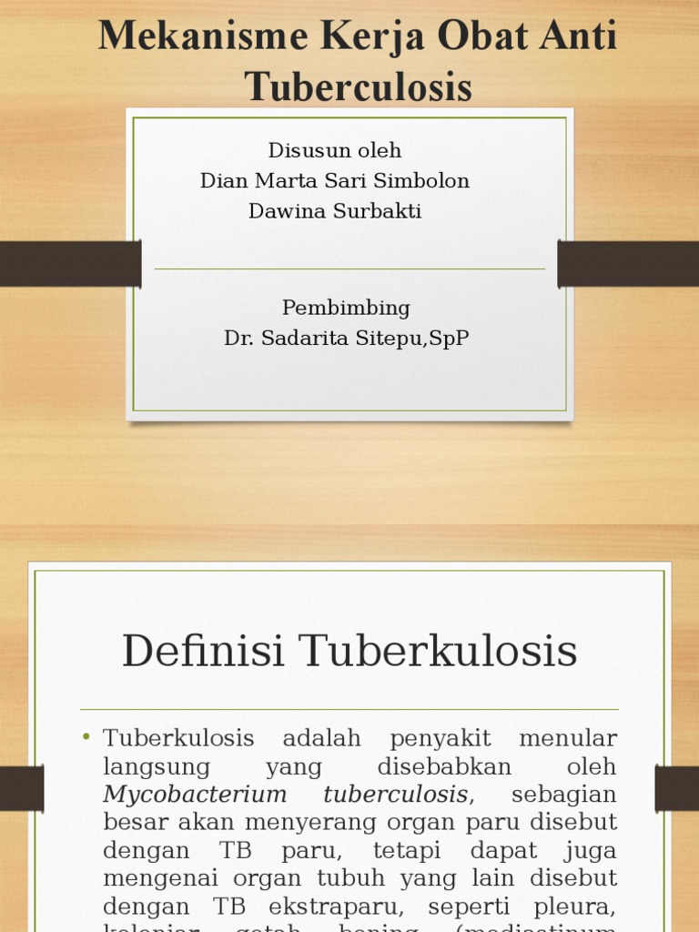 Mekanisme Kerja Obat Anti Tuberculosis Pdf