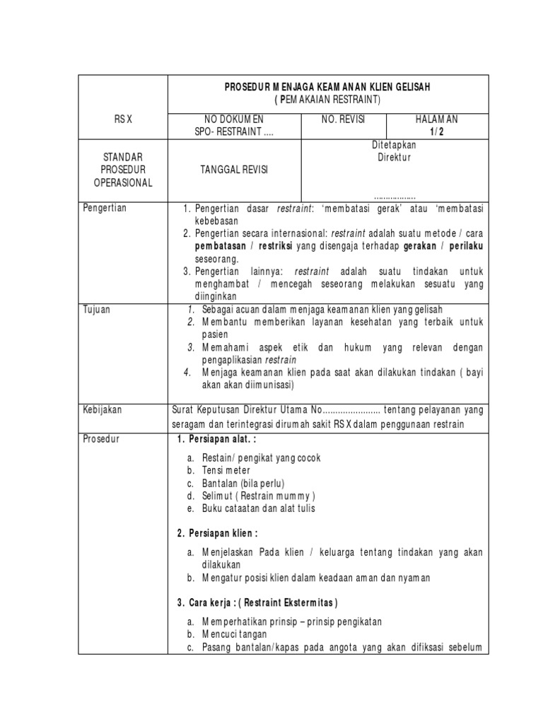 Sop - Restrain Igd | PDF