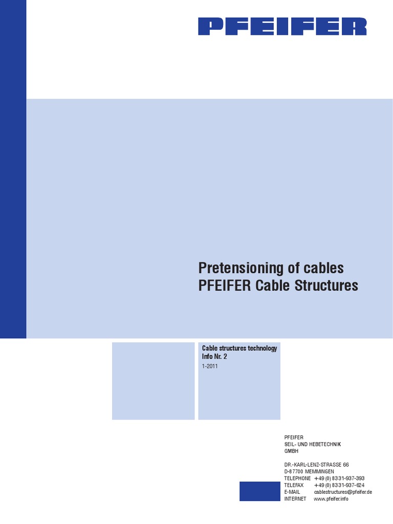 Pretensioning of cables guide | PDF | Cable | Mechanical Engineering