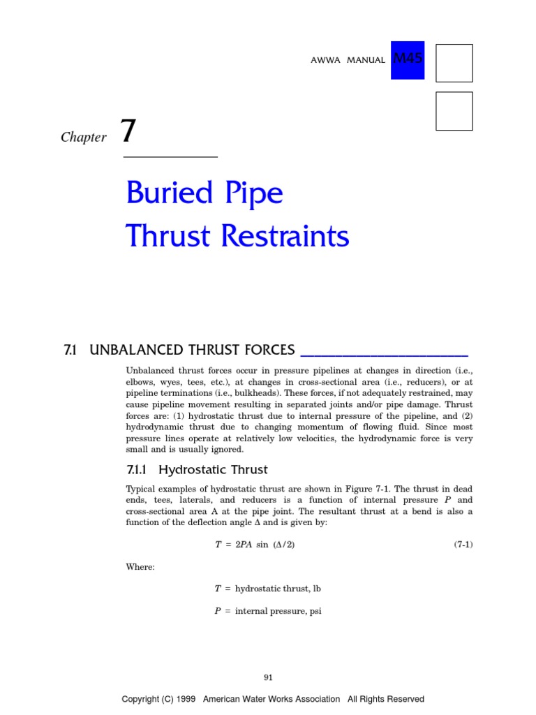 Thrust Block Design | PDF | Drag (Physics) | Soil