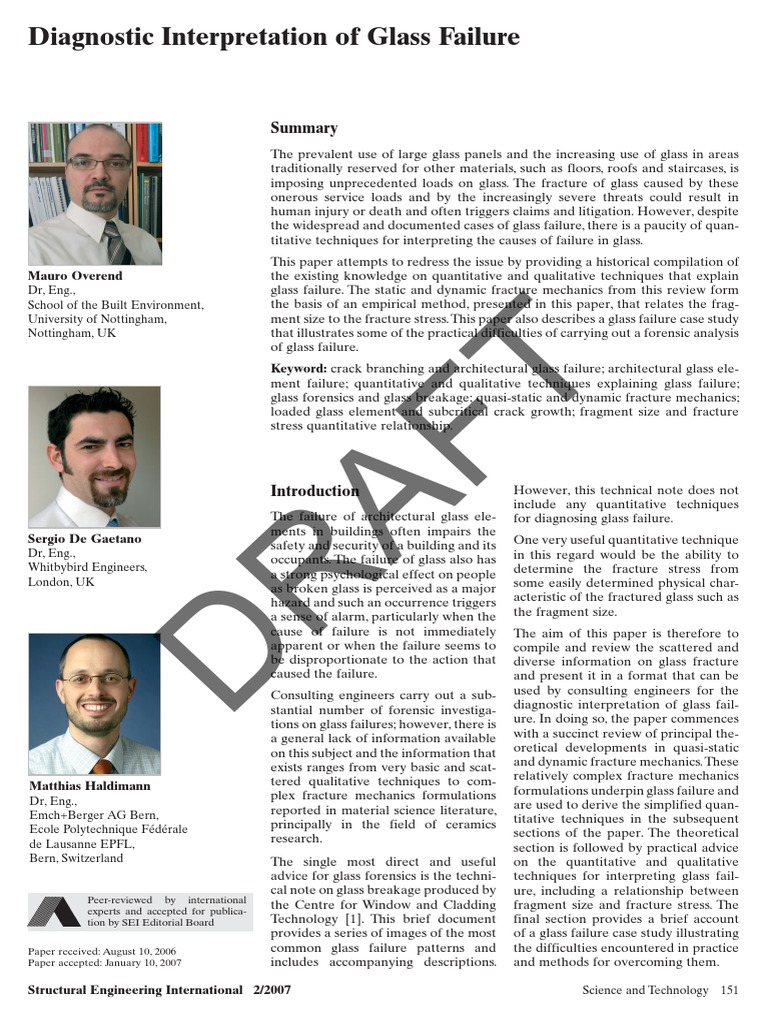 Diagnostic Interpretation of Glass Failure | PDF | Fracture | Stress ...