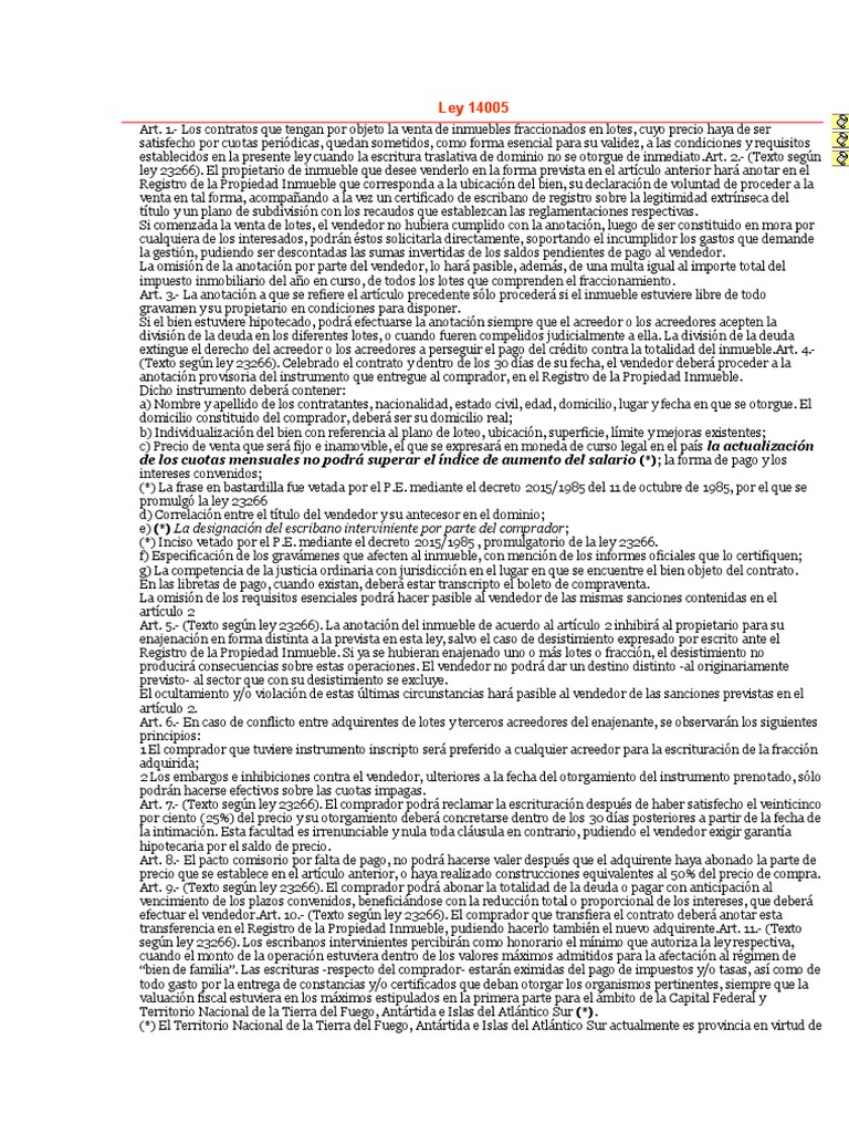 Ley de Venta de Inmuebles Fraccionados | PDF | Propiedad | Pagos