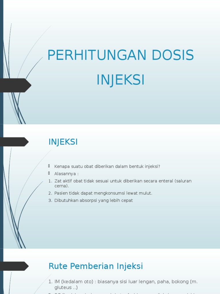 Perhitungan Dosis Injeksi | PDF