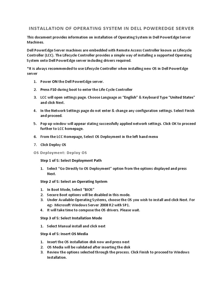 How To Install Windows 2008 R2 On Dell PowerEdge Server | PDF ...