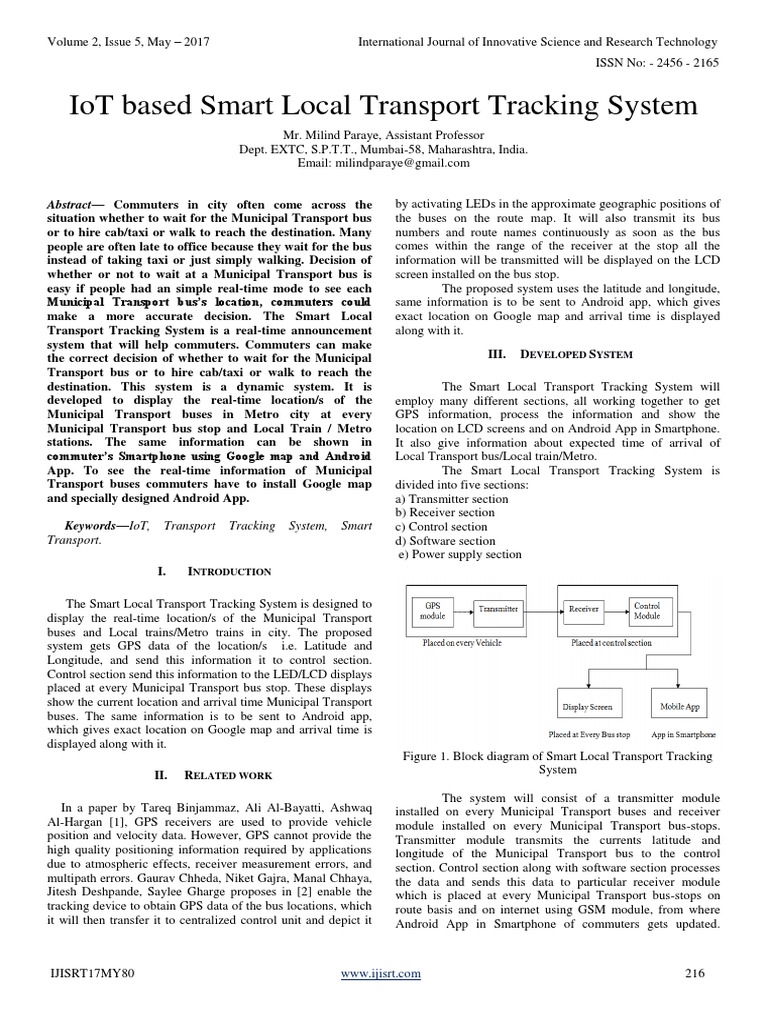 IoT Based Smart Local Transport Tracking System | PDF | Android ...