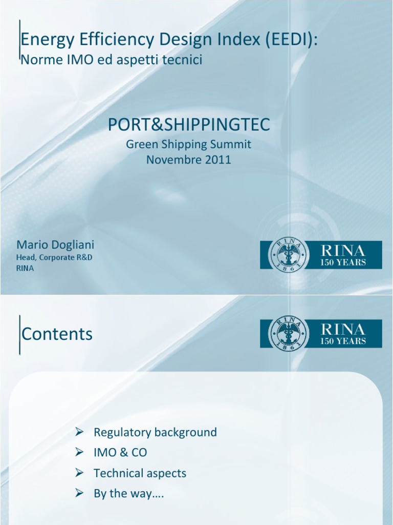 Energy Efficiency Design Index (EEDI) - RINA | PDF | Ships | Efficient Energy Use