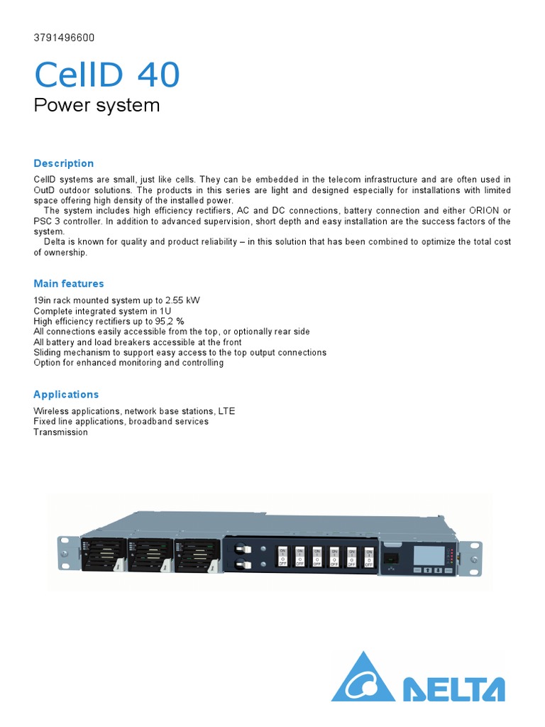 Fact Sheet CellD 40 en | PDF | Rectifier | Electric Power System