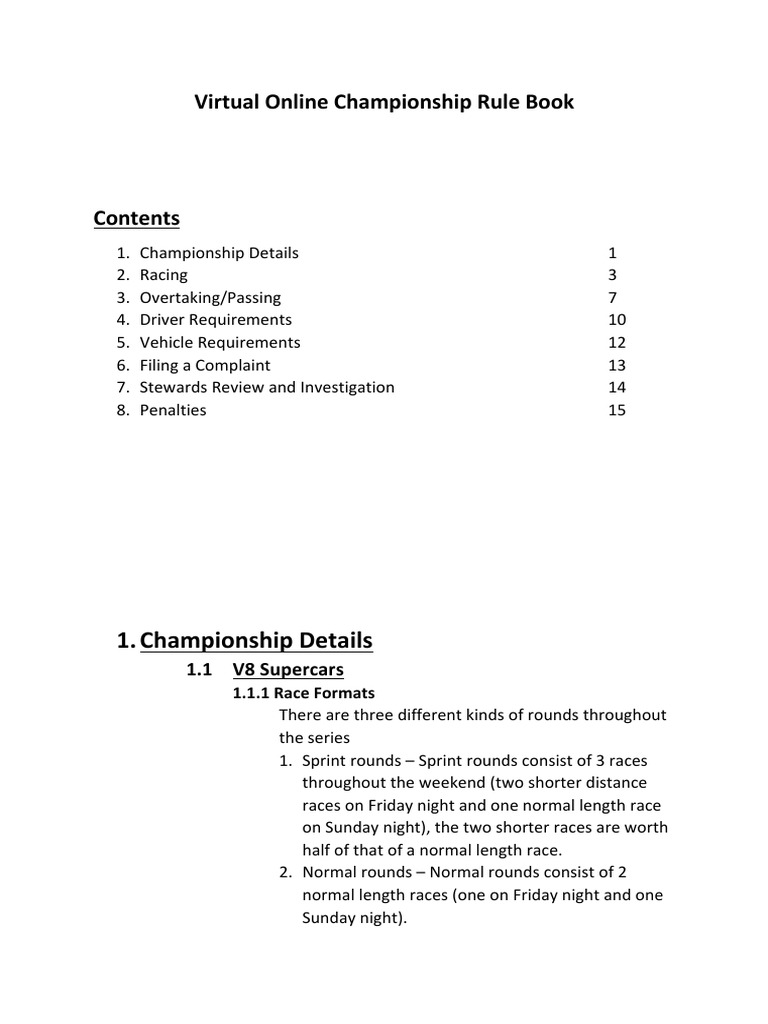 Championship Rules | PDF | Formula Racing Series | Racing Formulas