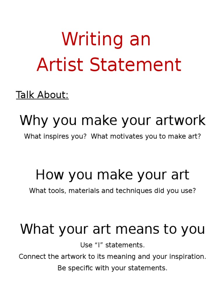 Writing An Artist Statement | PDF