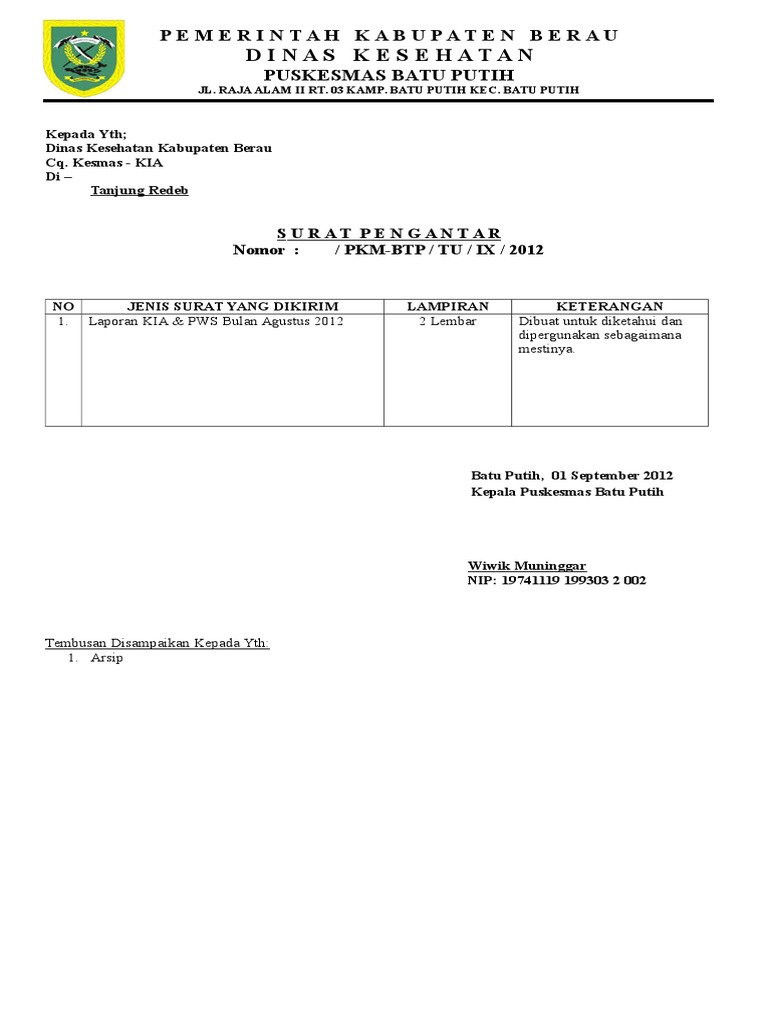 Surat Pengantar Uks N PKPR | PDF