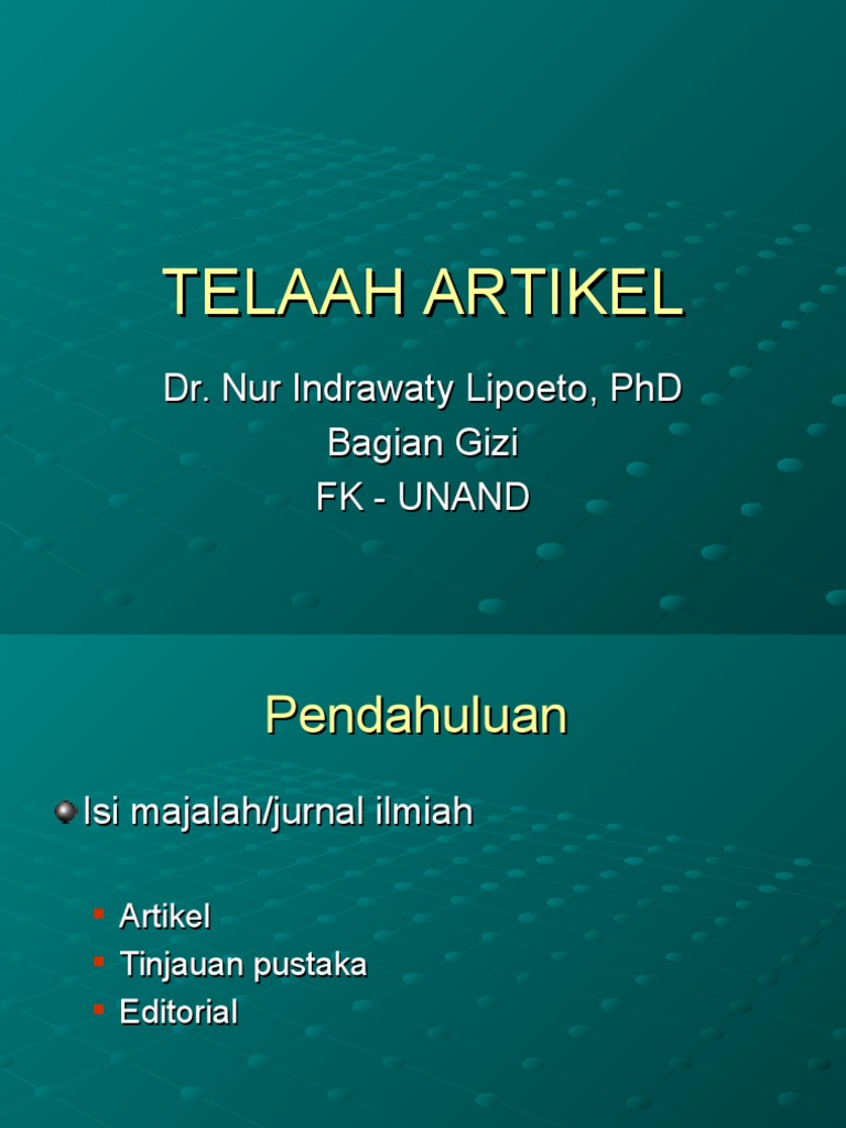 Telaah Artikel | PDF