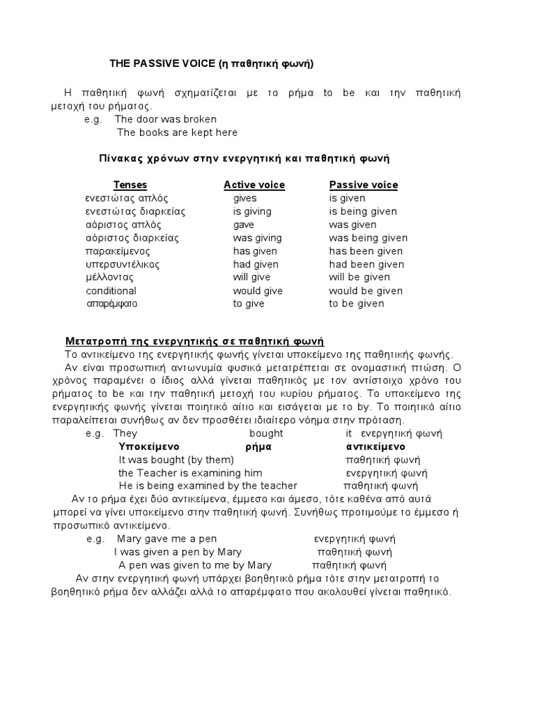 The Passive Voice PDF | PDF