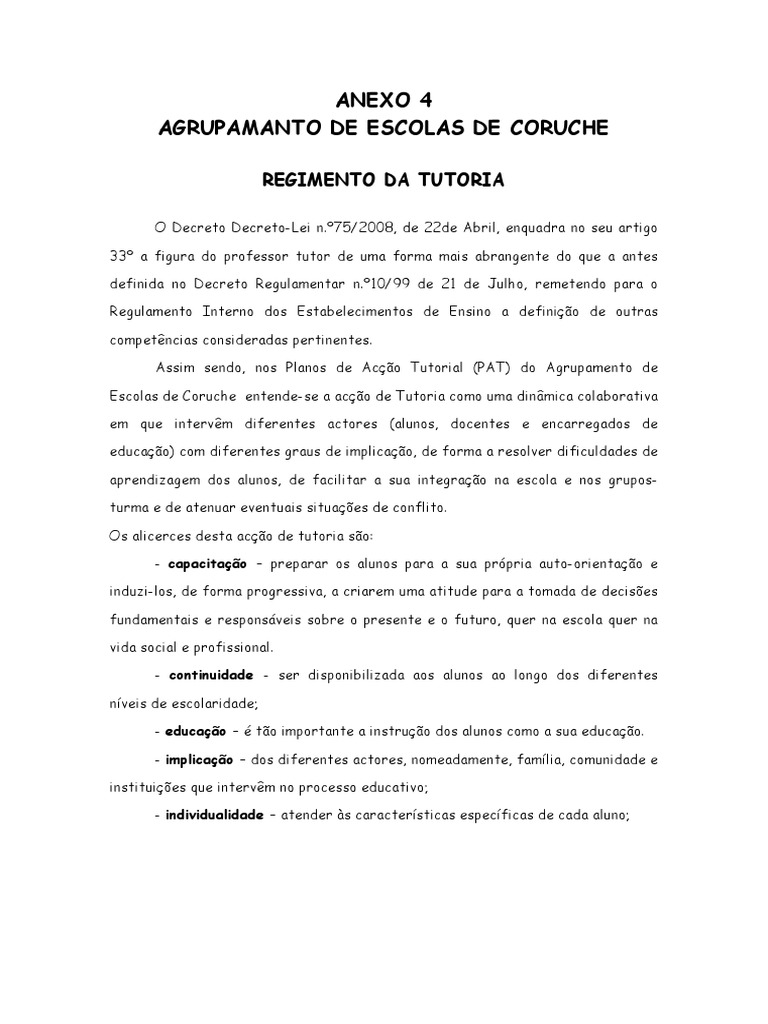 Perfil Do Professor Tutor e Suas Funções | PDF | Conselho de Segurança ...