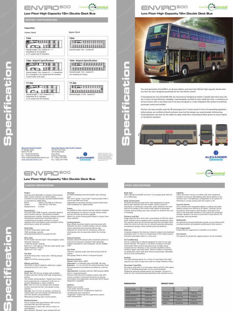 Enviro 500 Asia Pacific Spec | PDF | Transmission (Mechanics) | Air ...