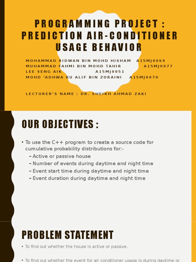 Programming Project: Prediction Air-Conditioner Usage Behavior | PDF