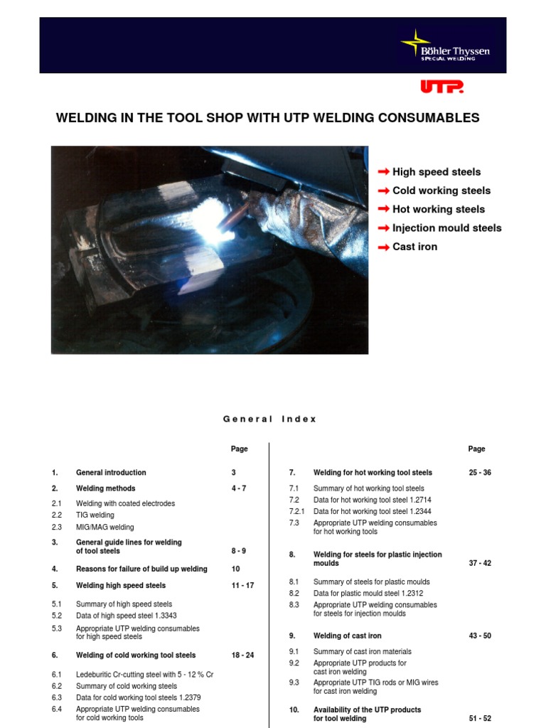 UTP Welding Techniques for Tool Steels | PDF | Welding | Construction