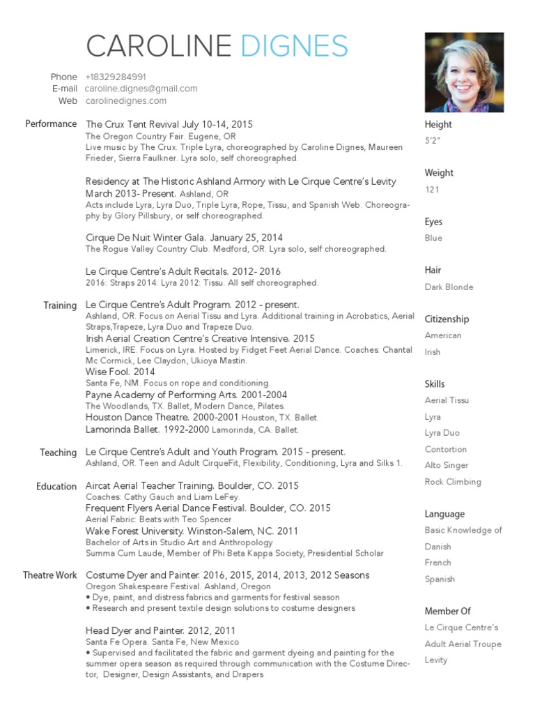 May16 Performance Resume | PDF | Dyeing | Performing Arts