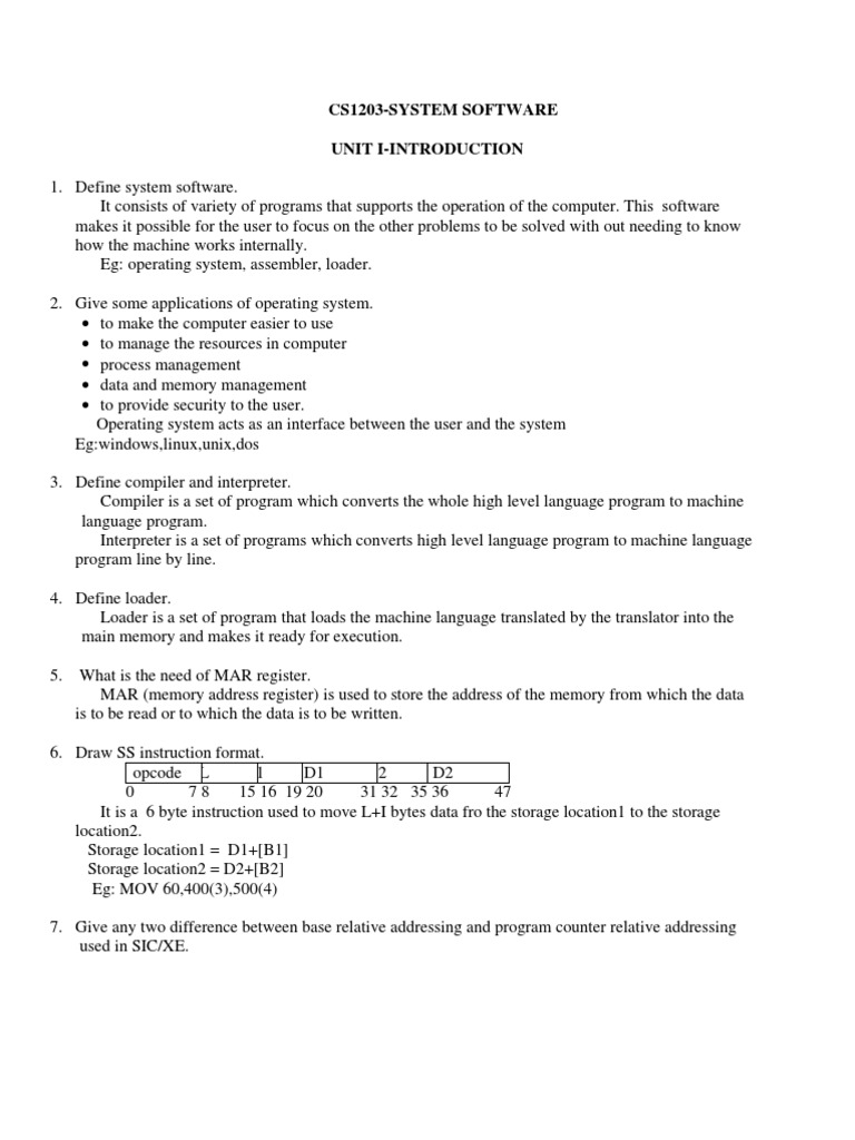 System Software Overview and Concepts | PDF | Assembly Language ...