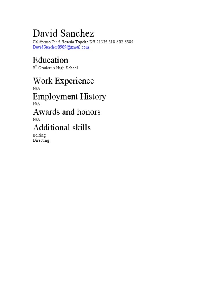 My Resume David Sanchez | PDF | Career & Growth