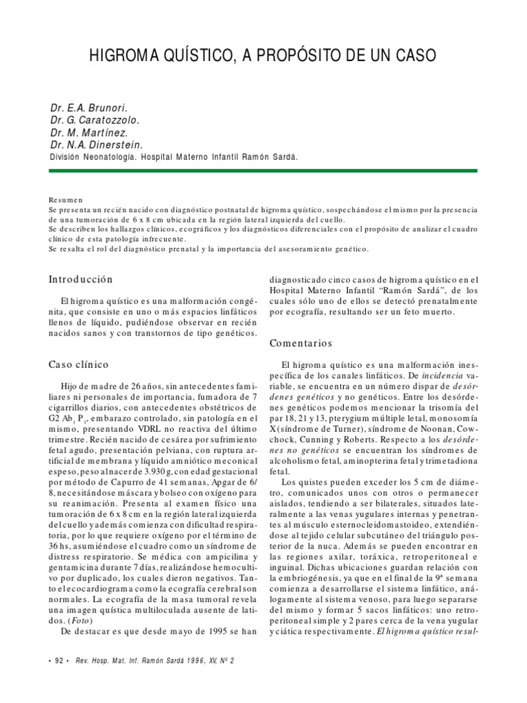 Higroma Quistico PDF | PDF | Biología | Anatomía