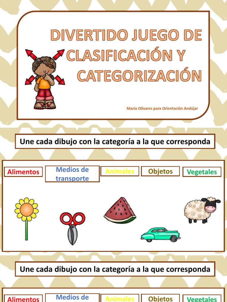 Juego para Trabajar Las Categorización y Las Clasificación | PDF ...