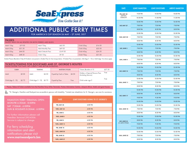 ADDITIONAL PUBLIC Ferry Schedule Hamilton v3 | PDF | Public Transport ...