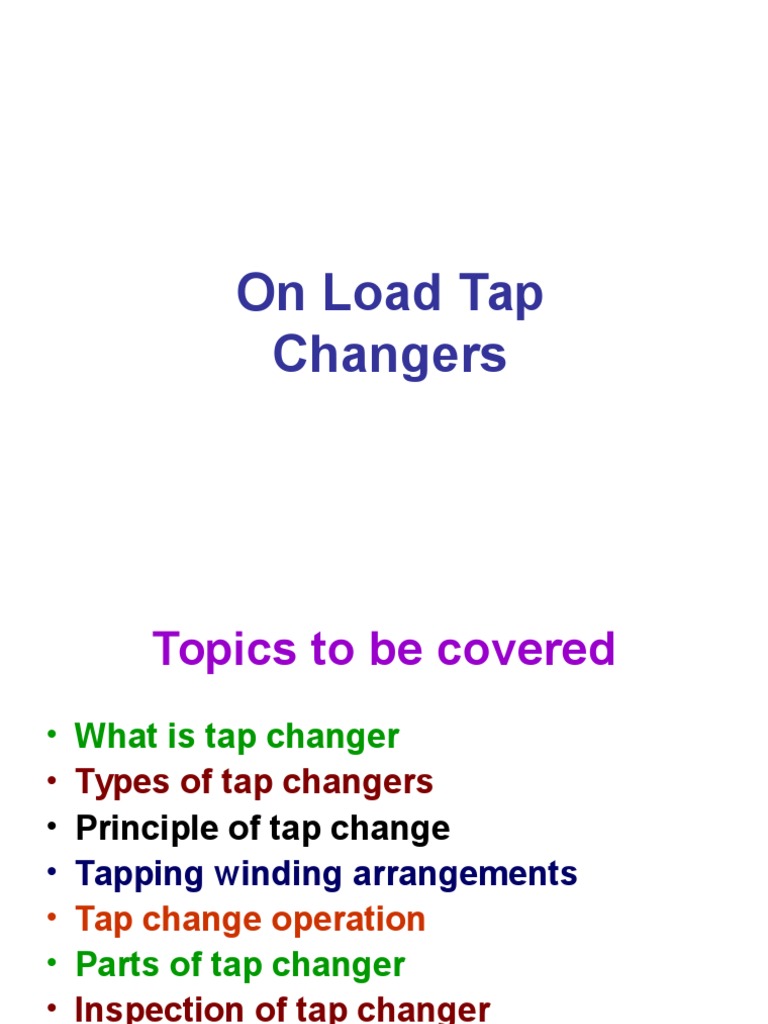 On Load Tap Changers | PDF | Switch | Power Engineering