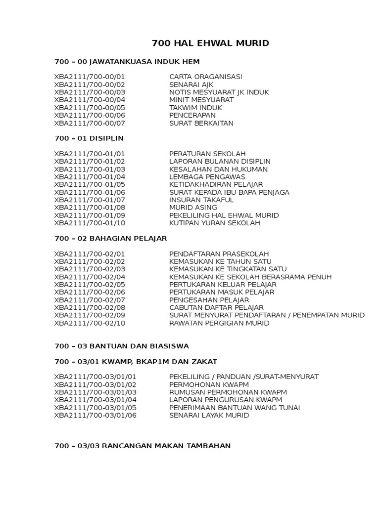 700 Hal Ehwal Murid (Sistem Fail) | PDF