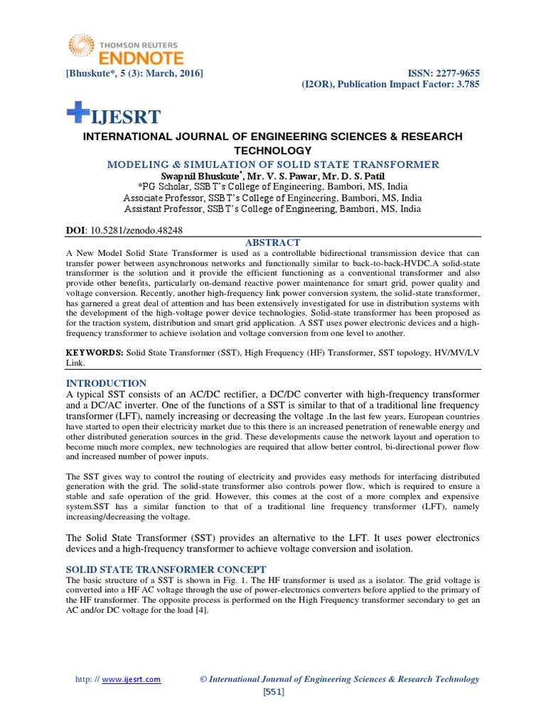 75 - Modeling & Simulation of Solid State Transformer | PDF | Transformer | Rectifier