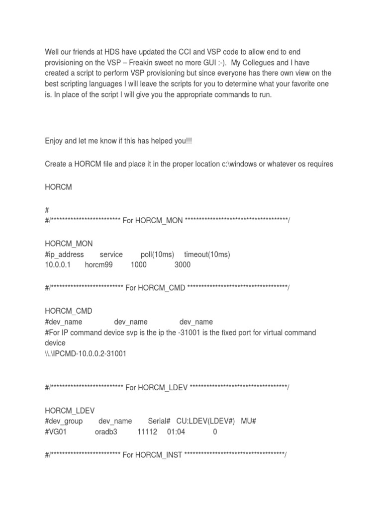Raidcom Provisioning On The VSP | PDF | Scripting Language | Digital ...